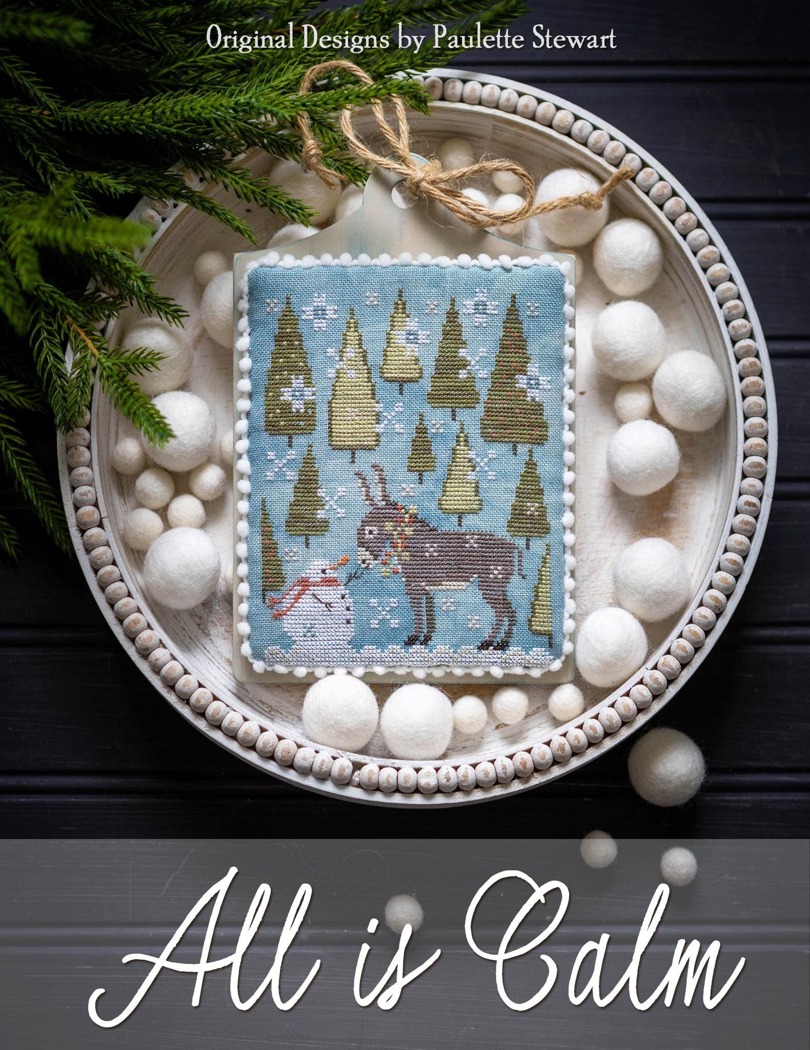 ALL IS CALM Plum Street Sampler Cross Stitch Pattern – Lindy Stitches