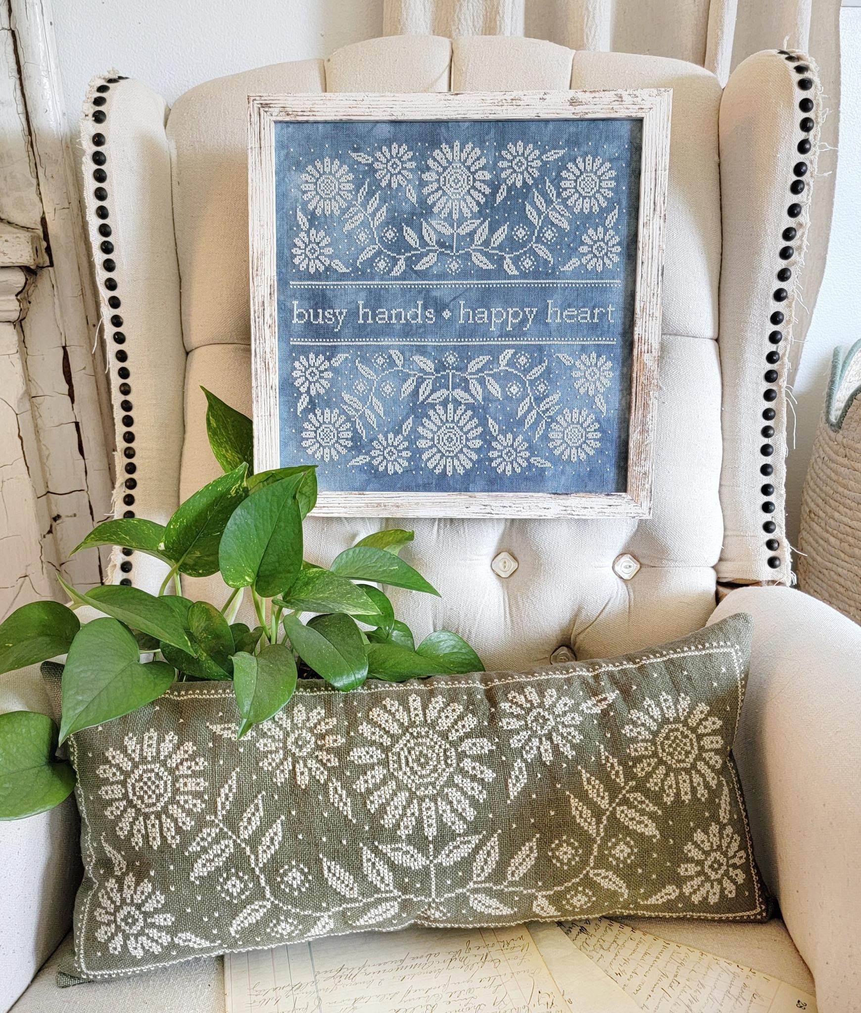 Hello from Liz Mathews BUSY HANDS HAPPY HEART Cross Stitch Pattern Nas ...
