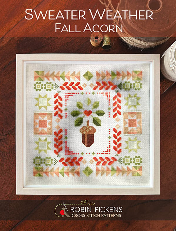 Sweater Weather Fall Acorn Cross Stitch Pattern by Robin Pickens ...