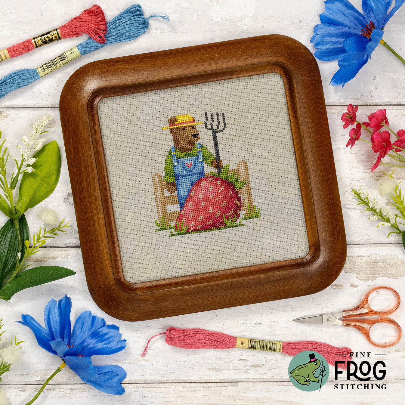 Fine Frog Stitching STRAWBERRY FARMER Cross Stitch Pattern Nashville M ...