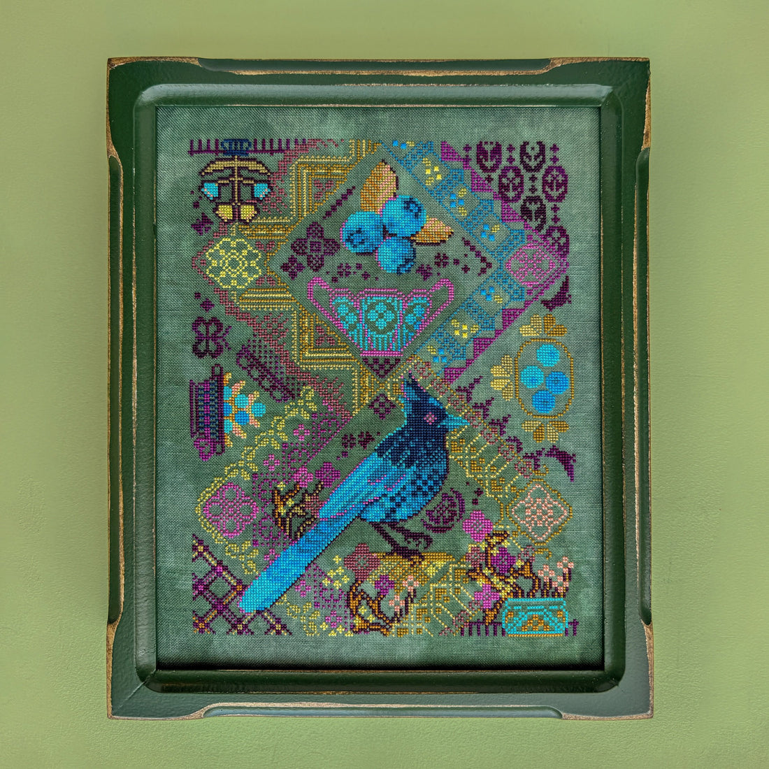 Jed X Stitch BLUEBERRY JAY Cross Stitch Pattern – Lindy Stitches