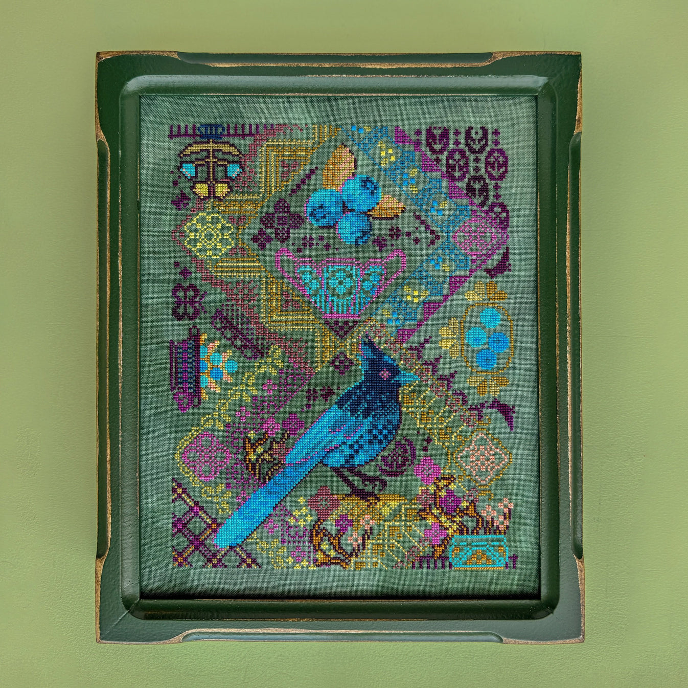 Jed X Stitch BLUEBERRY JAY Cross Stitch Pattern – Lindy Stitches